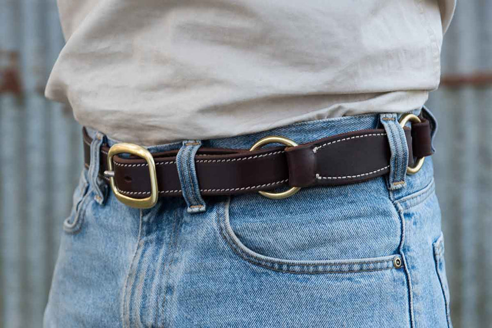 Leather Hobble Belt with Brass Buckle | Buy Men's Leather Belts Online ...